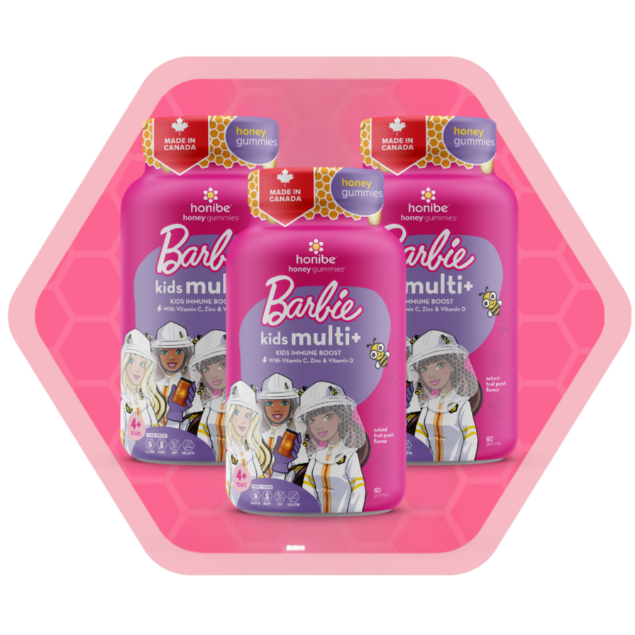 Barbie™ Kids Multivitamin + Immune Honey Gummies | Honibe