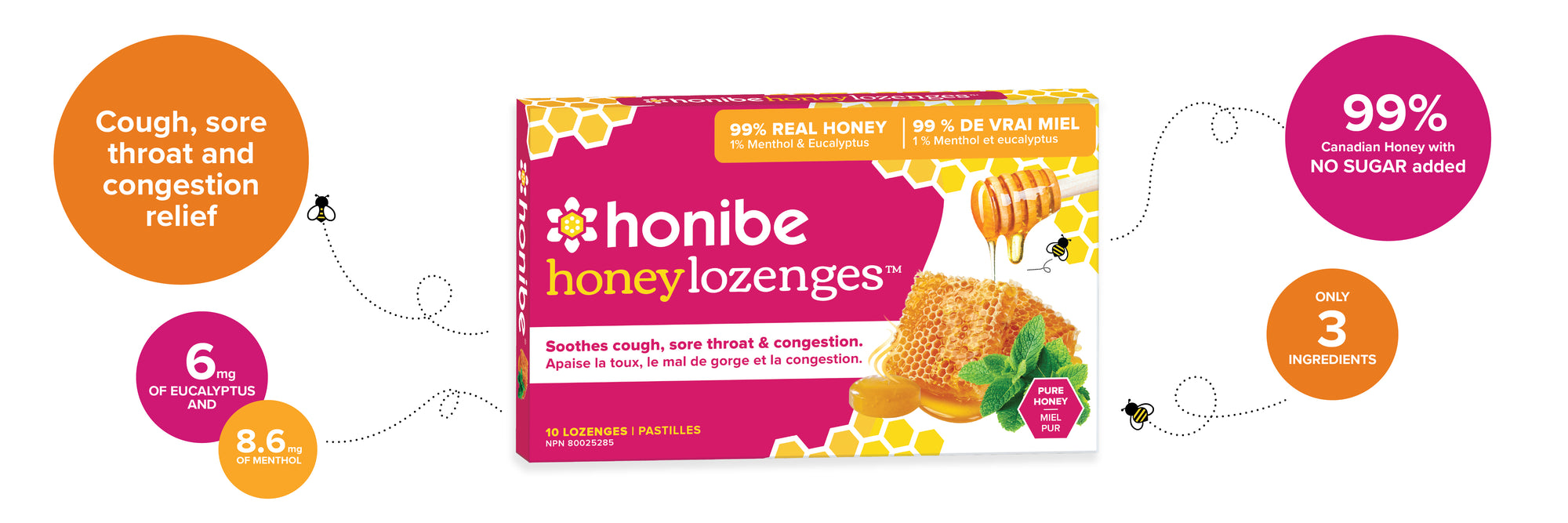 Pure Honey Throat Lozenges | Honibe