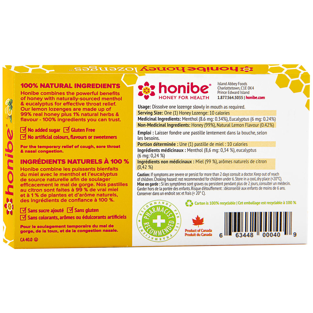Lemon Honey Lozenges for Cough & Congestion| Honibe